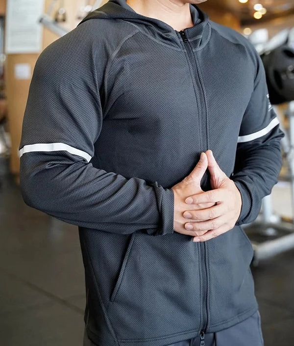 Dark Grey Performance Zip Up Hoodie - ActiveOne