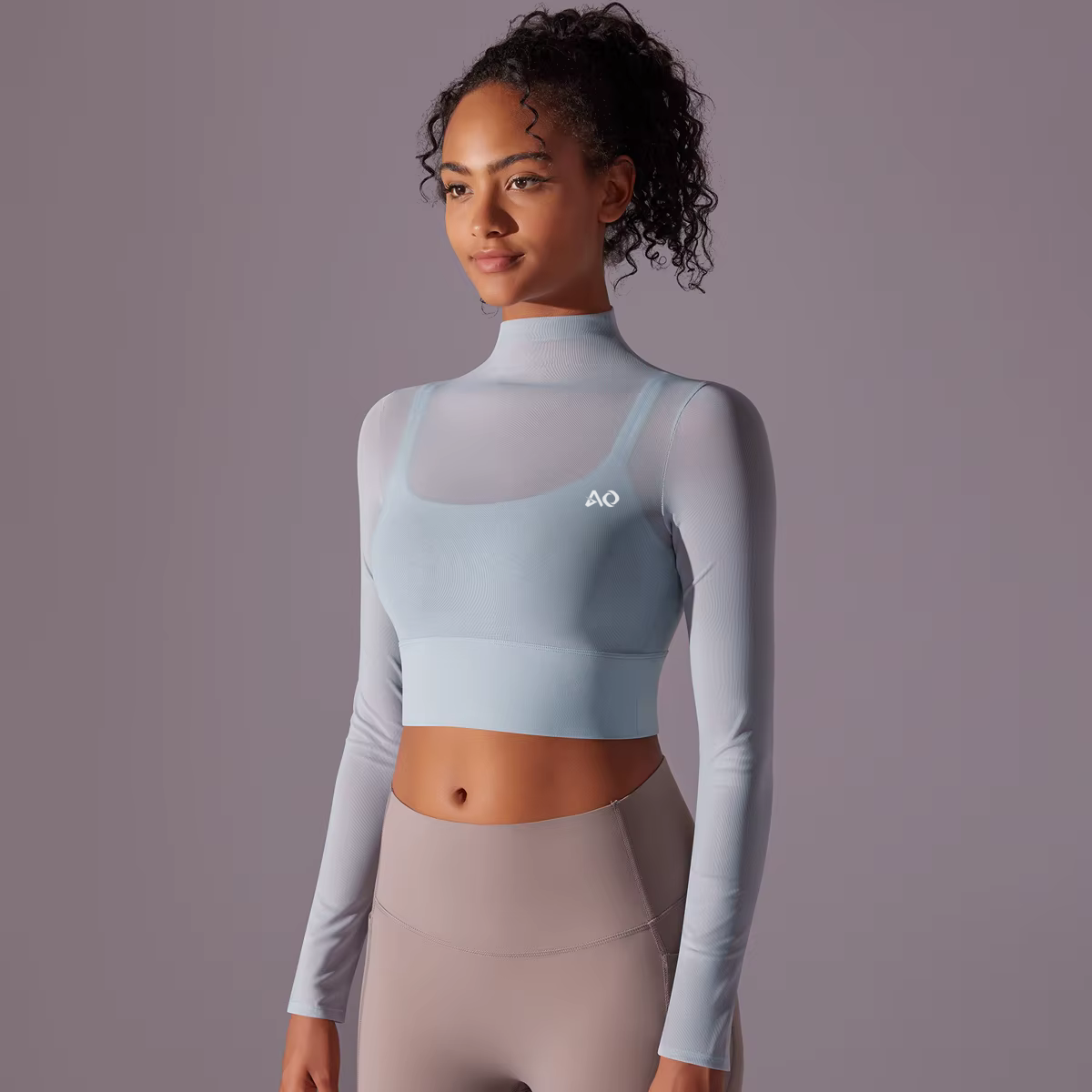 Light Blue Mesh Top - ActiveOne